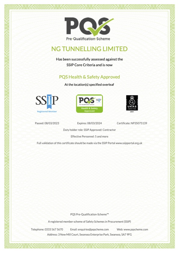 Recent NG Tunnelling Accreditations
